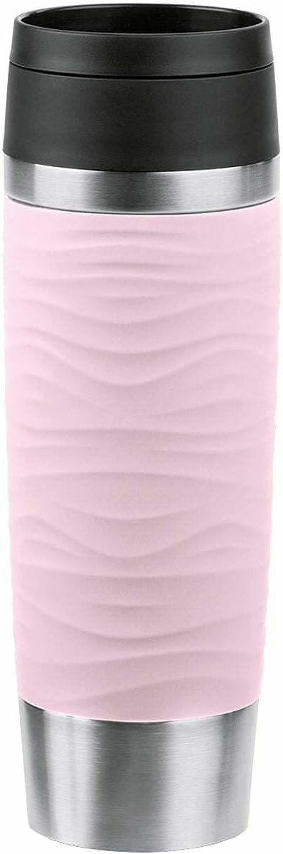 Термокружка Emsa Travel Mug Wave N20227 - 0,5 л из нержавеющей стали, цвет пастельно-розовый