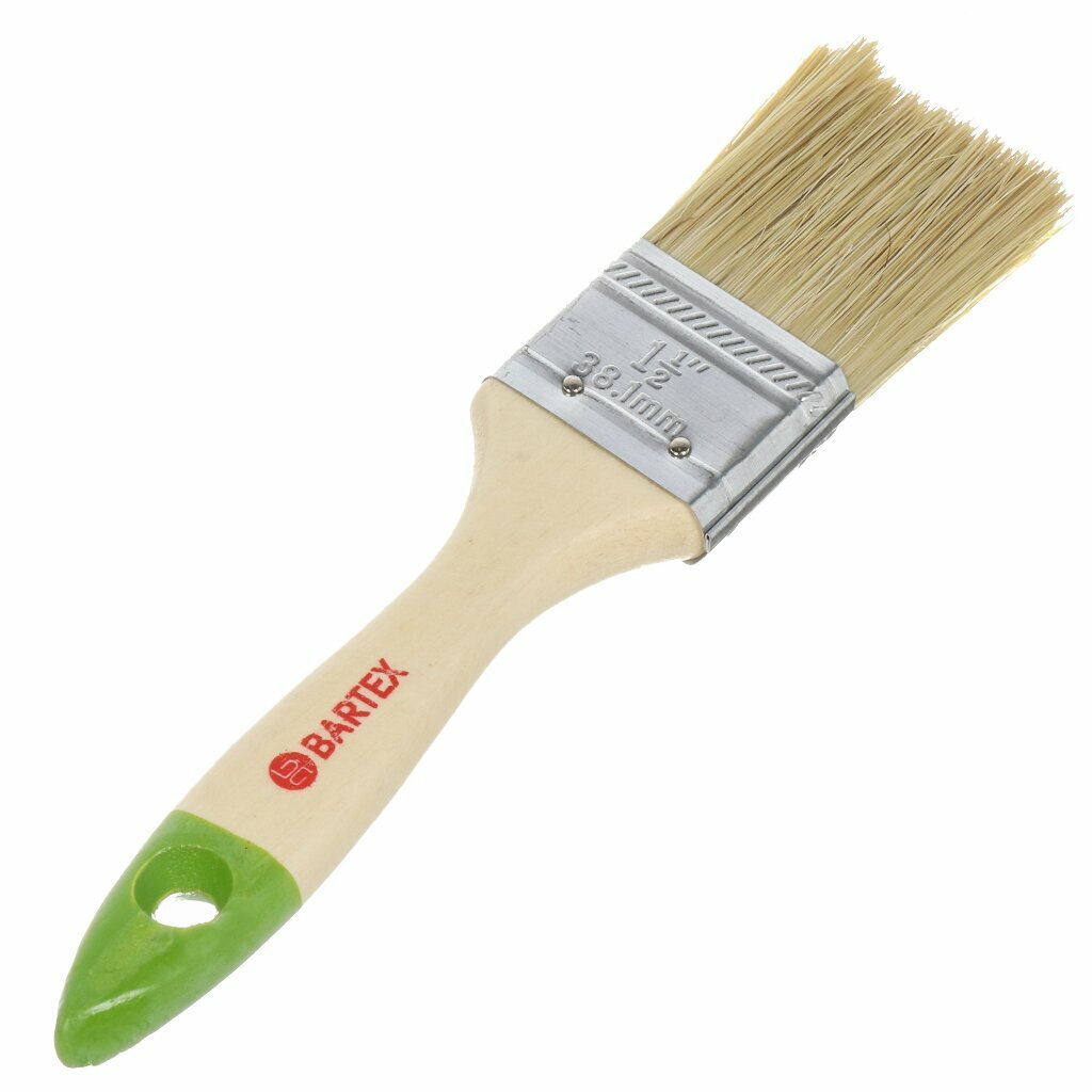 Кисть плоская, Bartex, Стандарт, 38 мм, 1 1/2 ', рукоятка дерево, 1117115