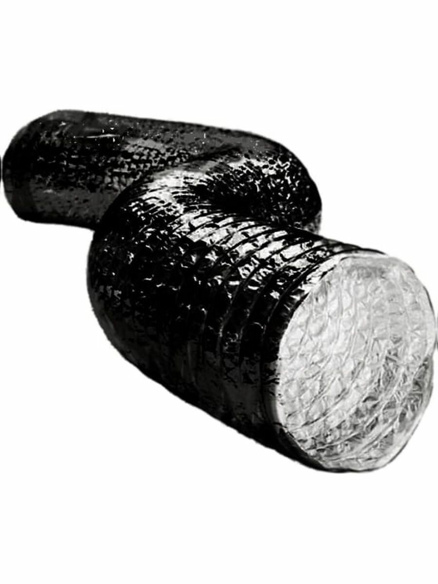 Воздуховод гибкий гофрированный 350-356 мм (2 метра) для вытяжки, черный