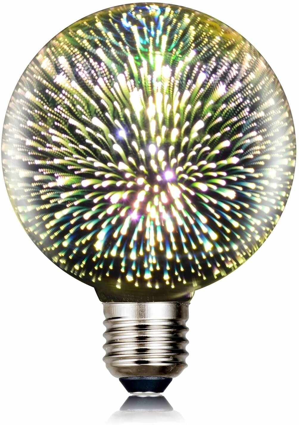 Декоративная 3D-светодиодная лампа для фейерверков, многоцветная лампочка A60/E27,