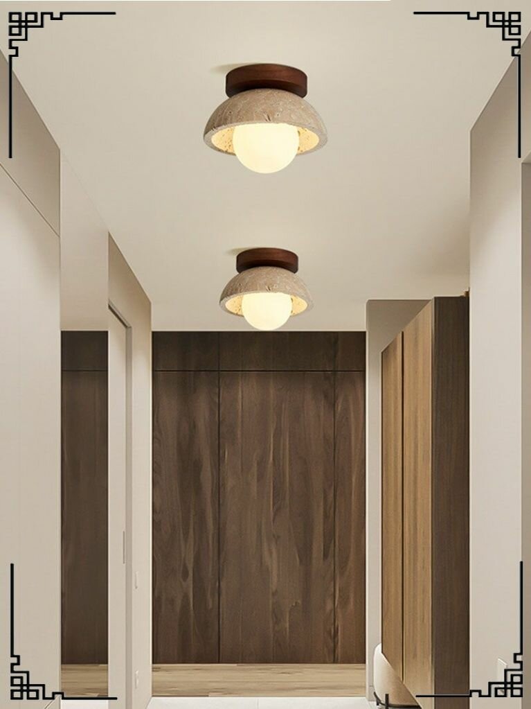 Желтая резная каменная люстра для прихожей гостиной спальни, мраморный подвесной потолочный светильник