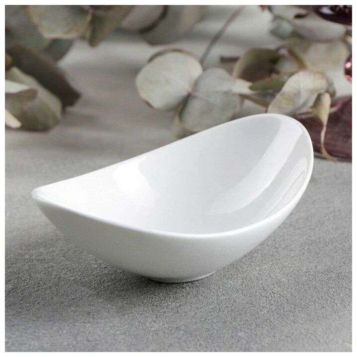 Салатник фарфоровый Wilmax Olivia, 13×9 см, цвет белый, "Wilmax England"