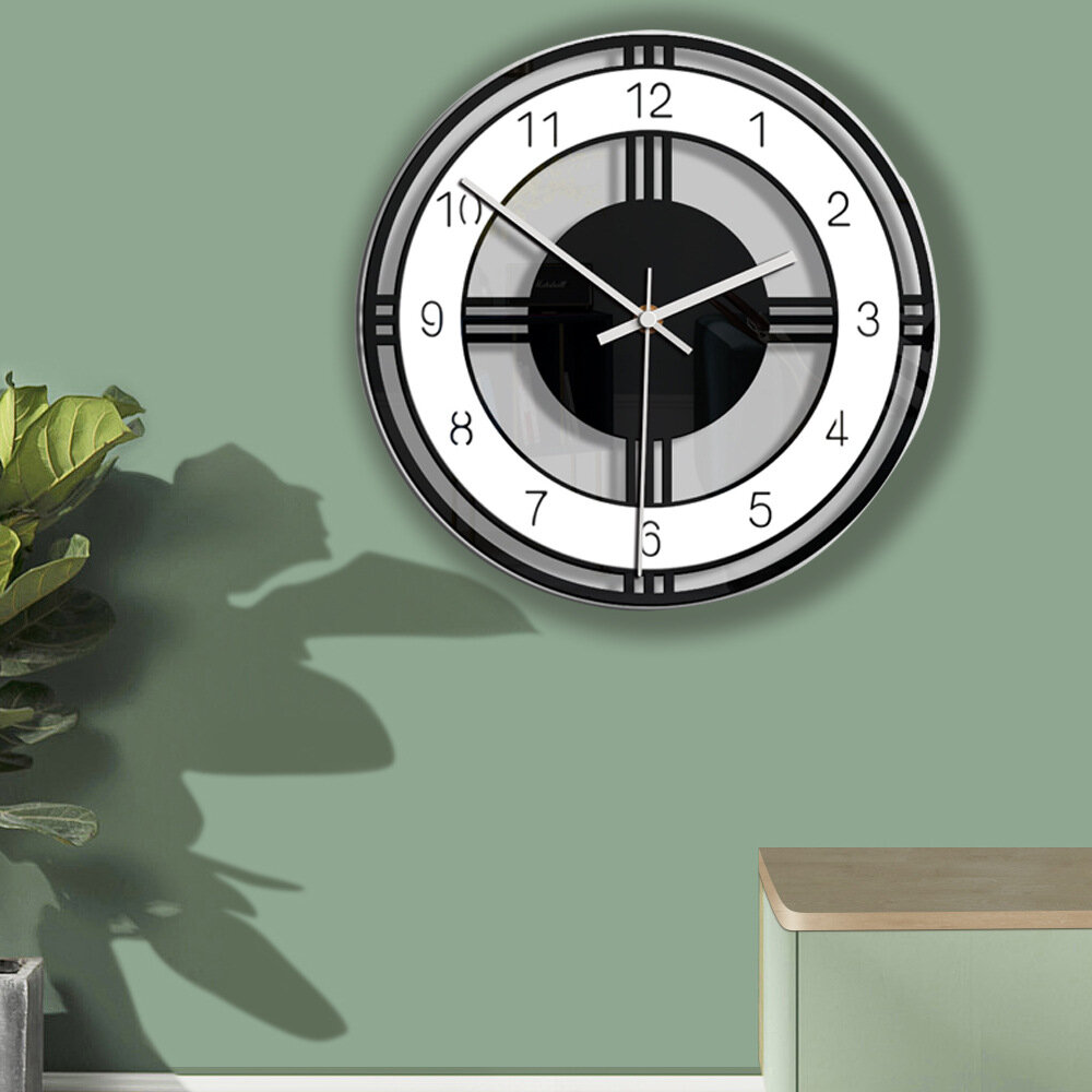 Настенные часы "Простые" Santai, акриловые, круглые, черно-белые