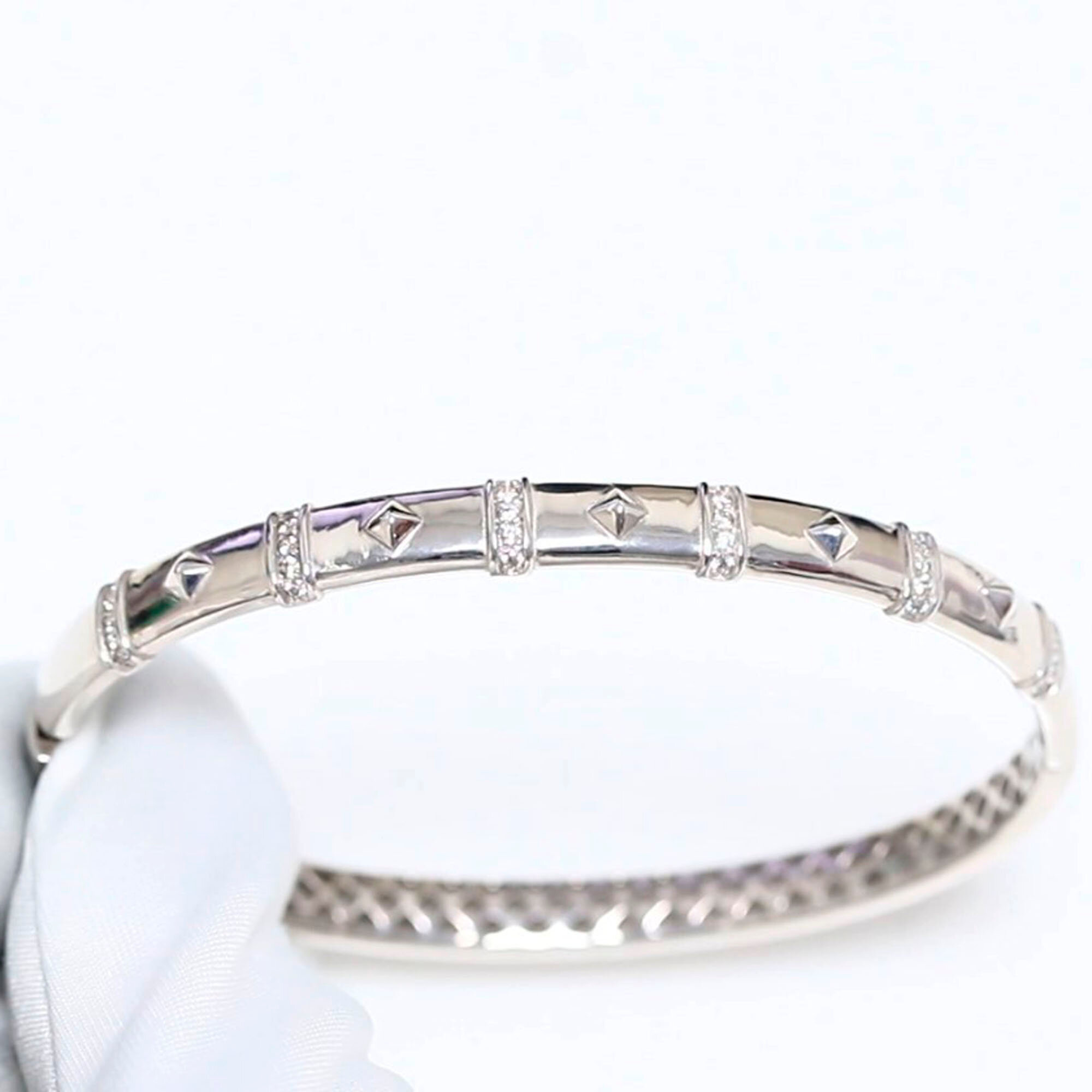 Браслет, серебро, 925 проба, родирование, фианит