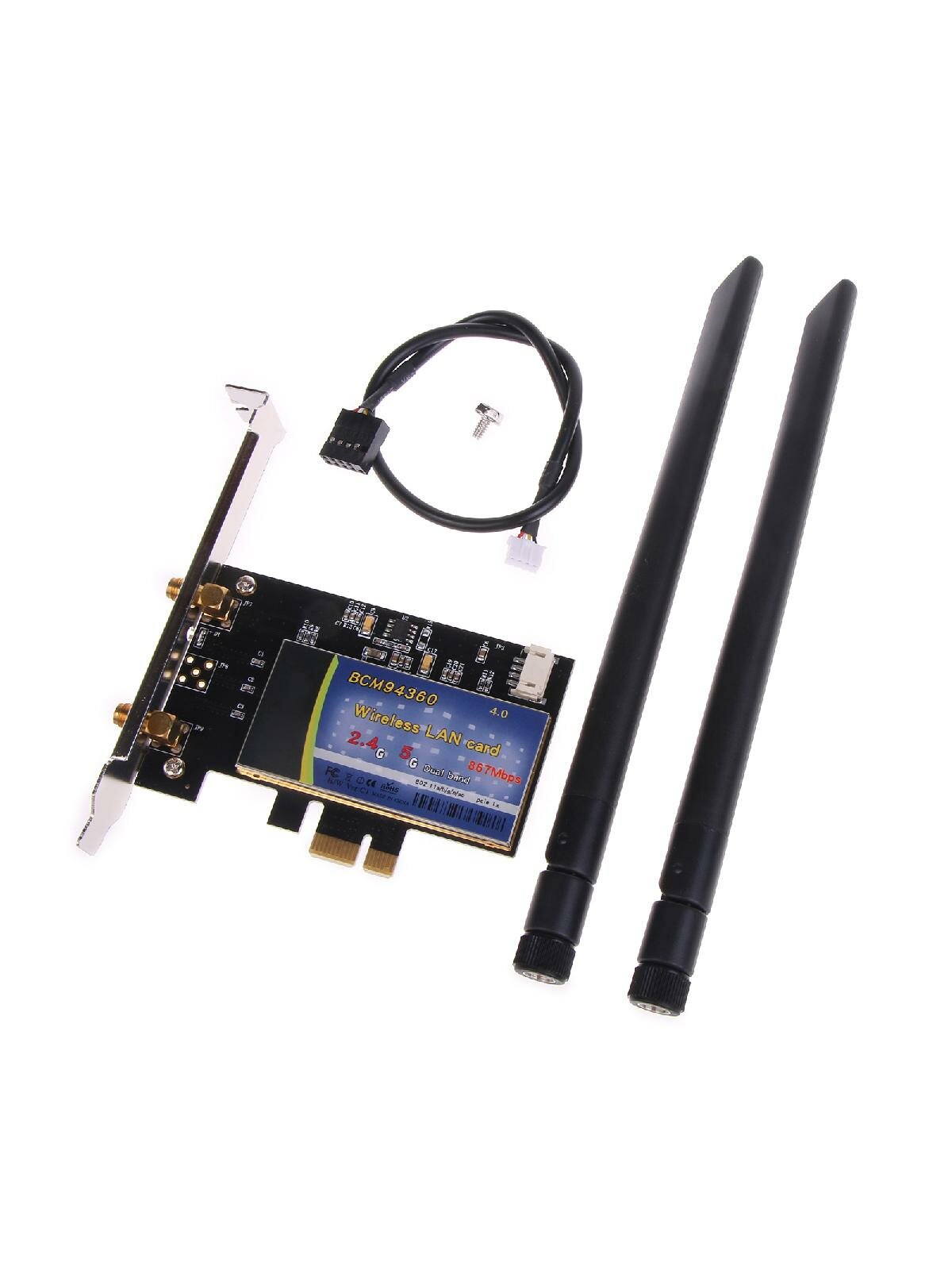 Dual-Band Network Card -Broadcom BCM94360 802.11AC 1200Mbps PCI-E DESKTOP WIFI Adapter BT4.0 forWindows/MacOS