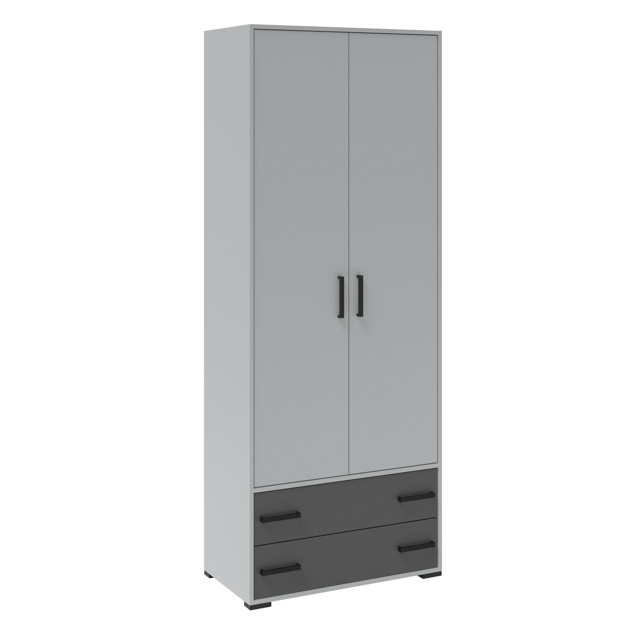 Спальня Лючия шкаф 2-хств. камень серый/графит серый (Микон)