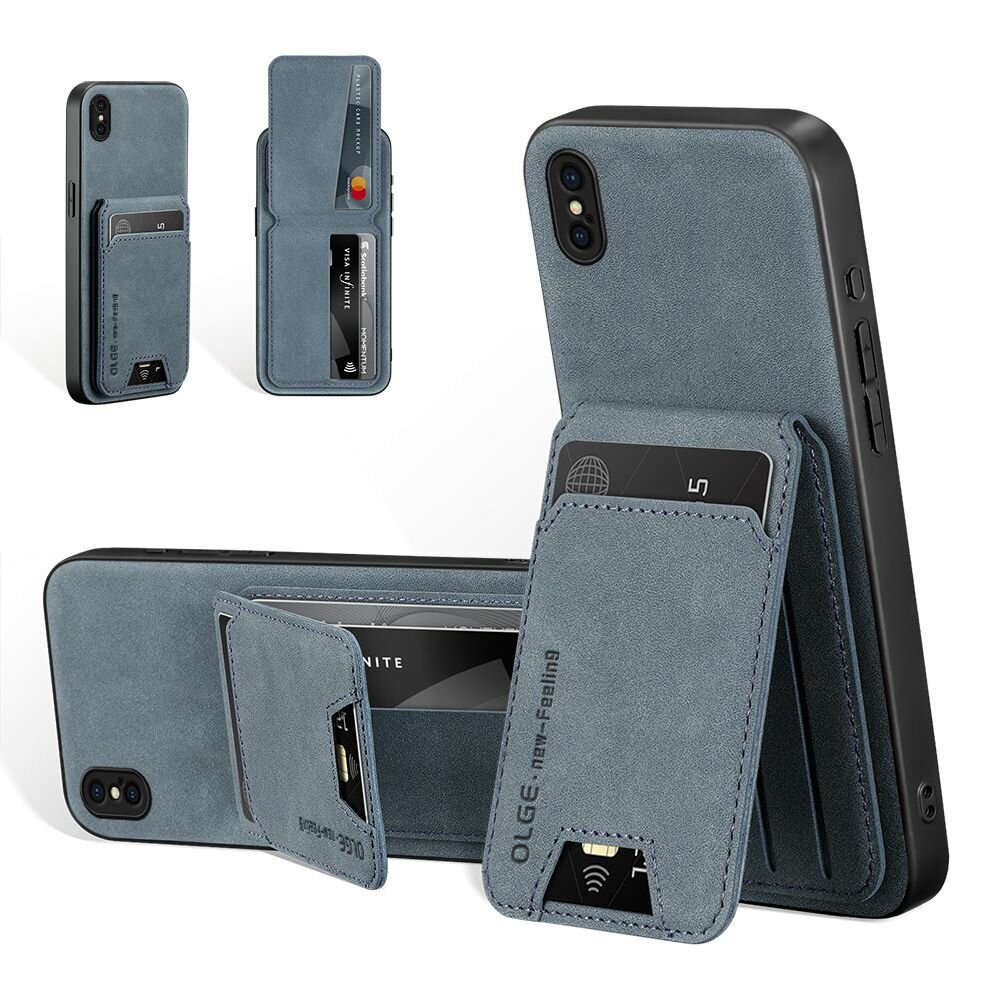 Картхолдер мужской на Apple iPhone X/XS (айфон X/Xc) с MagSafe-Чехол бумажник