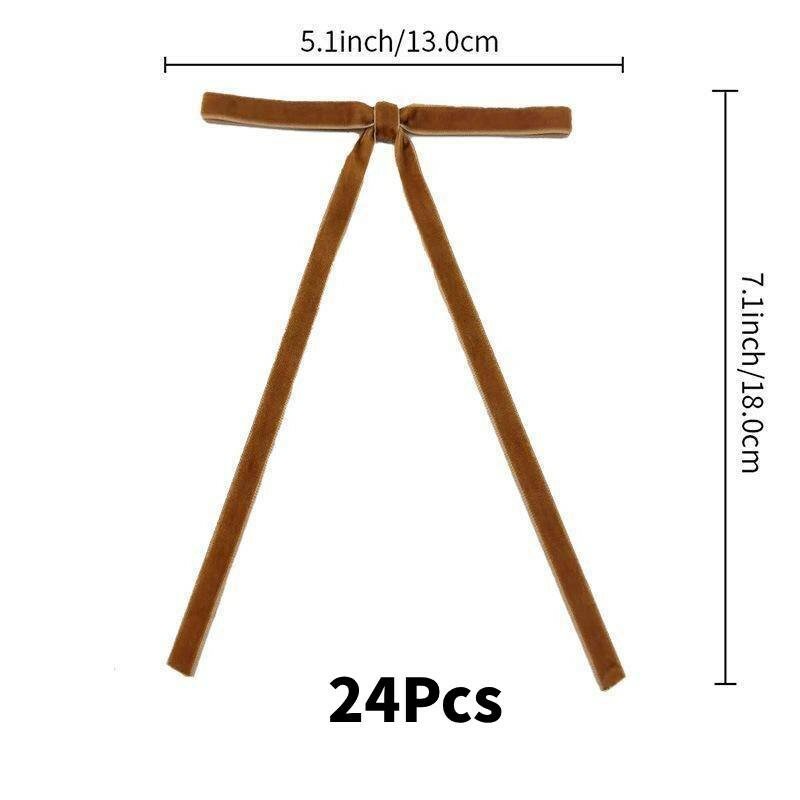 Изящные атласные бантики в упаковке из 24 шт. для украшения рождественской елки, ручная работа, праздничные аксессуары различных