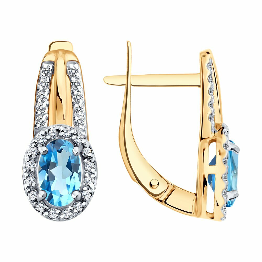 Серьги, красное золото, 585 проба
