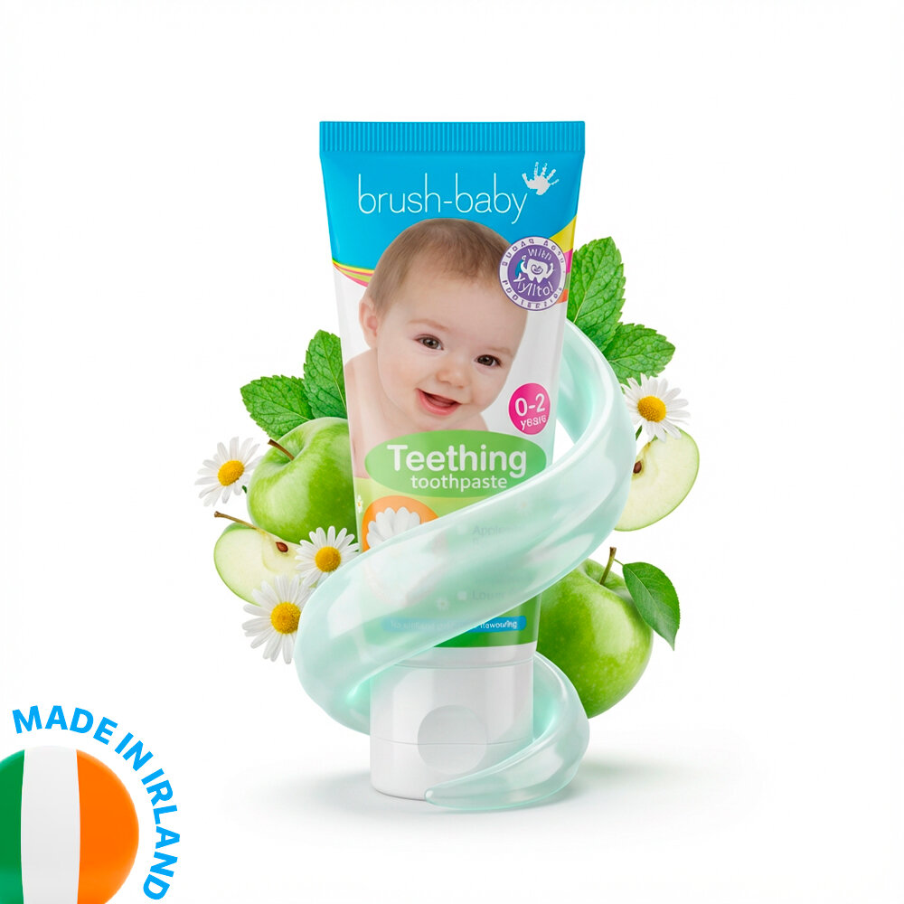 Детская зубная паста Brush-Baby Applemint яблоко-мята, 0-2 года
