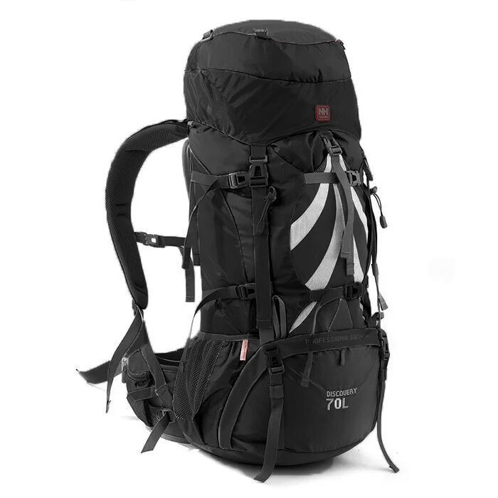 Рюкзак туристический Naturehike NH70B070-B 70L черный, с накидкой от дождя