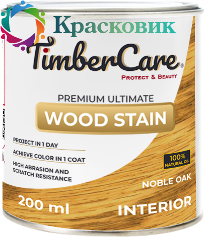 Масло 2 в 1 TimberCare Wood Stain тонирующее, высокой прочности 350005 Благородный дуб 0,2л