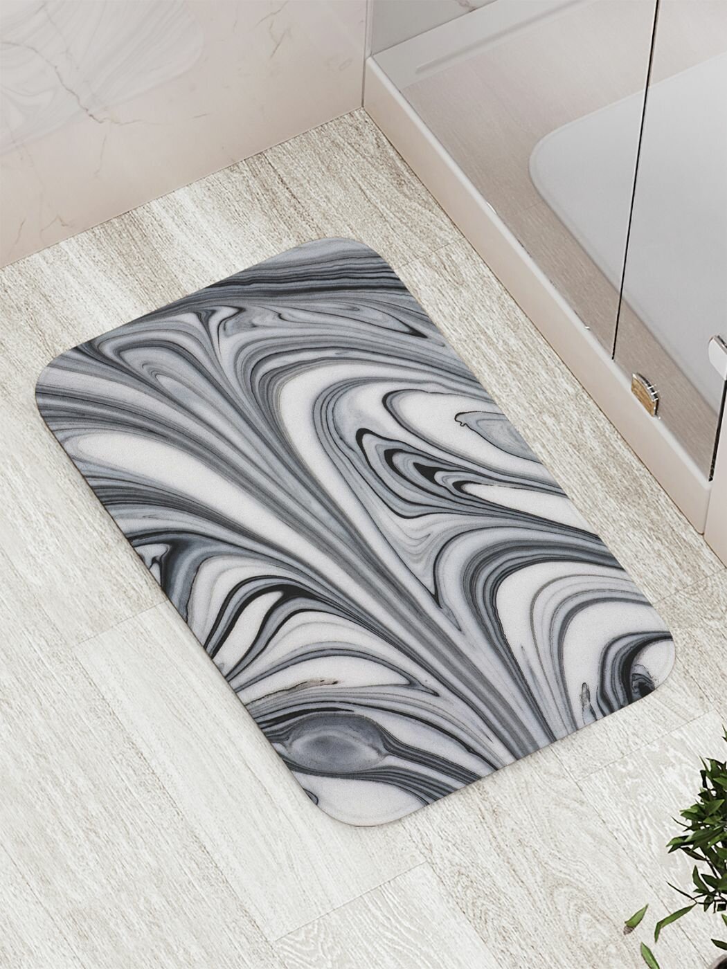 Коврик для ванной комнаты, туалета "Иллюзионный рисунок" противоскользящий, 52х77 см, JoyArty