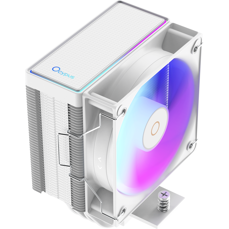 Кулер для процессора/ CPU Cooler Ocypus Gamma A40 WH ARGB (200W, 4-pin PWM, 133mm, Al/Cu, 4x6mm, ARGB, 1x100mm, 41CFM, 29.5dBA, 2400RPM, S: 1851/1700/1200/115X, AM5/AM4, white) Gamma-A40-WH1AAWN00X-GL