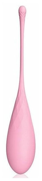 Нежно-розовый каплевидный вагинальный шарик со шнурком