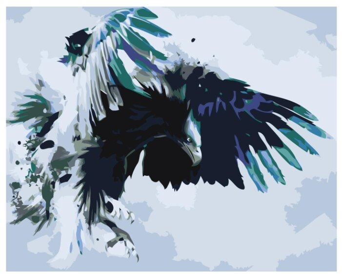 Атакующий орел Раскраска картина по номерам на холсте