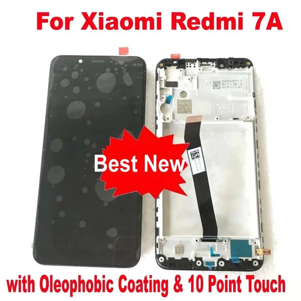 ЖК-дисплей с сенсорным экраном и дигитайзером в сборе для Xiaomi Redmi 7A, 10 точек работы, стеклянный сенсор с рамкой Pantalla