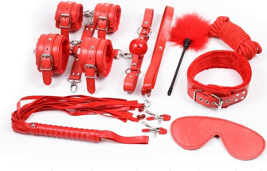 Секс-набор для бондажа Onjoy BDSM Starter Kit красный (8 предметов)