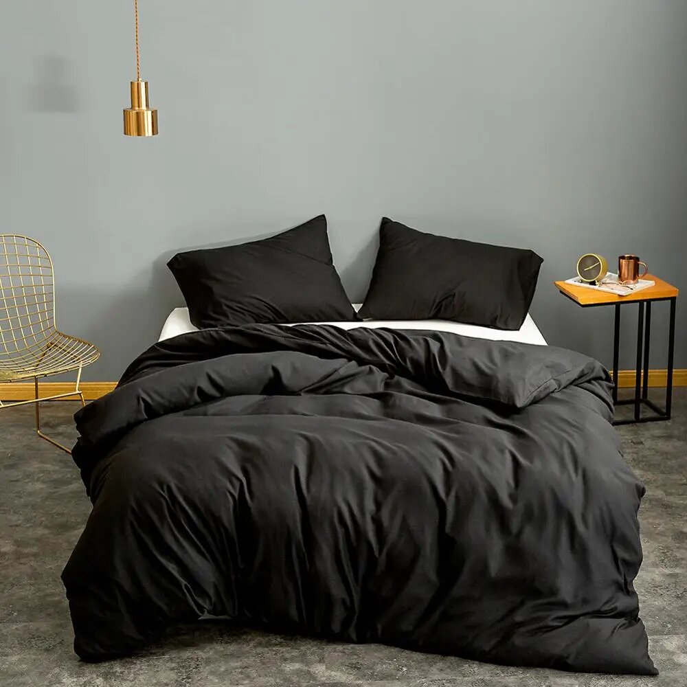 Пододеяльник черный 150x200 см, микрофибра