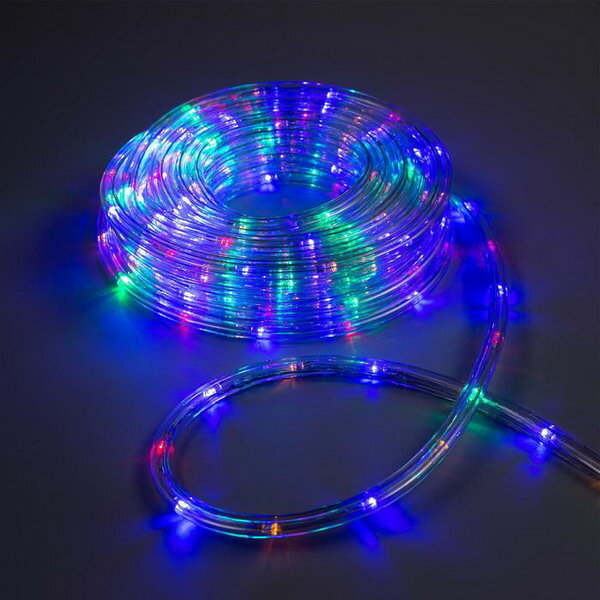Световой шнур 10 мм, IP65, 10 м, 24 LED/м, 220 В, 8 режимов, свечение мульти
