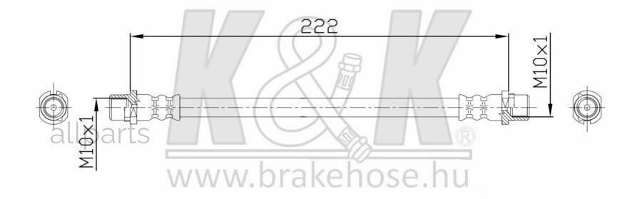 K&K FT2828 Шланг тормозной OPEL Zafira (F75_) 2.2 DTI 16V 01.02-