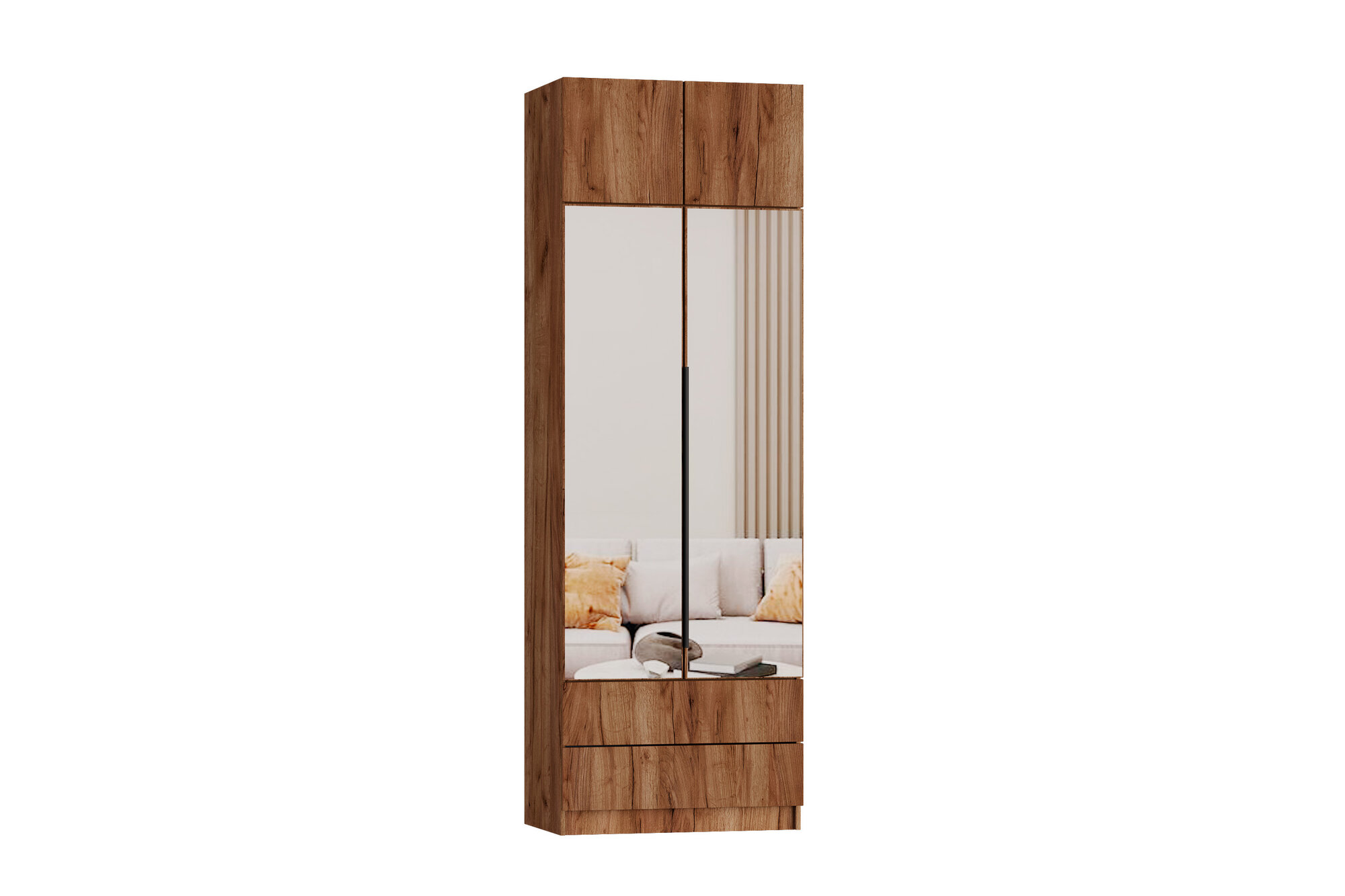 Шкаф Гюнтер с ящиками 2 800-550-2300 наполнение платье/белье цвет дуб крафт табачный