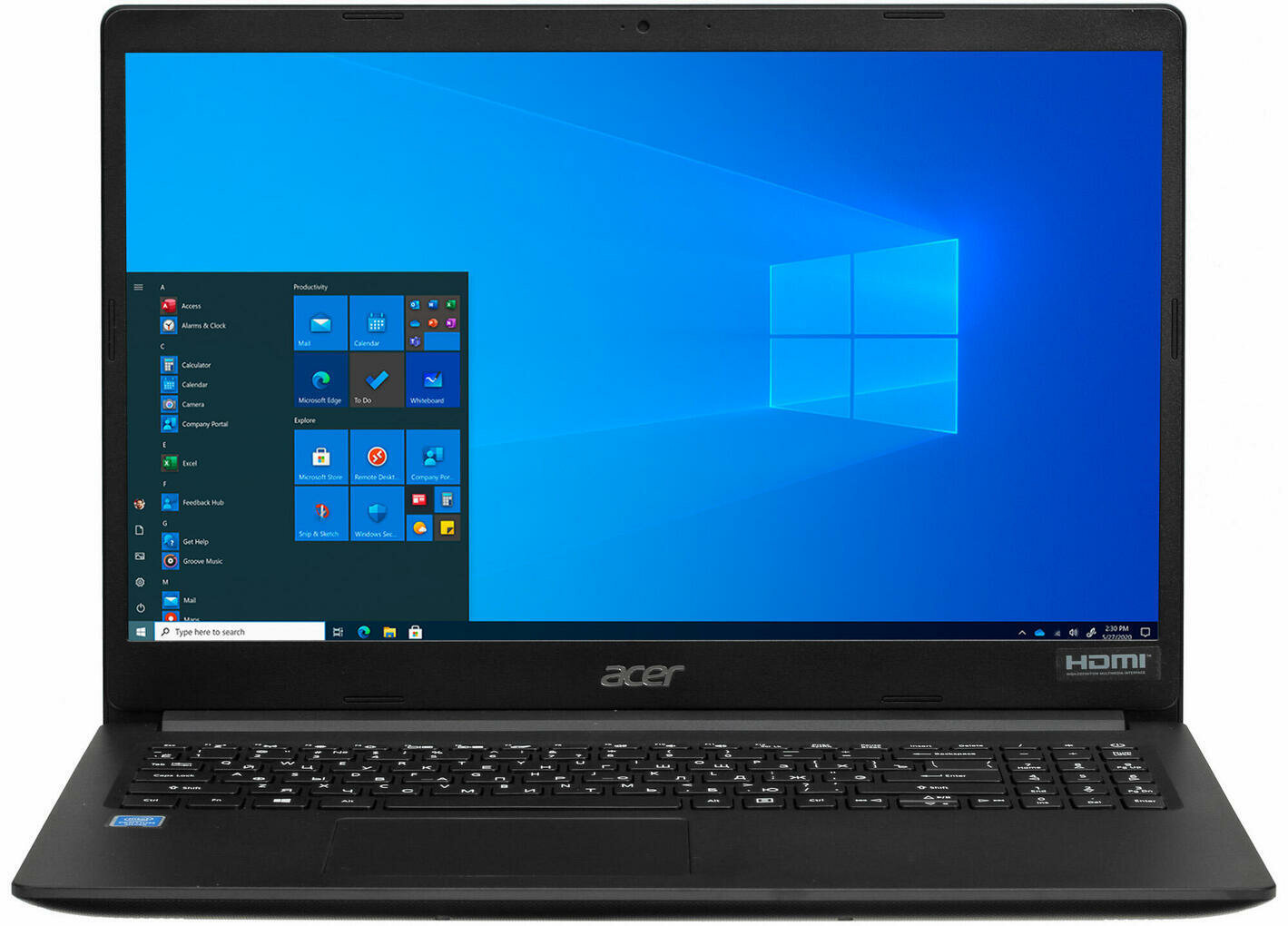 15,6" Ноутбук Acer Extensa 15 EX215-31-P5VU (NX. EFTER.00U) черный - 1920x1080, TN, Intel Pentium Silver N5030, ядра: 4 x 1,1 ГГц, 8 ГБ, SSD 256 ГБ, Intel UHD Graphics 605, Windows 10 Pro