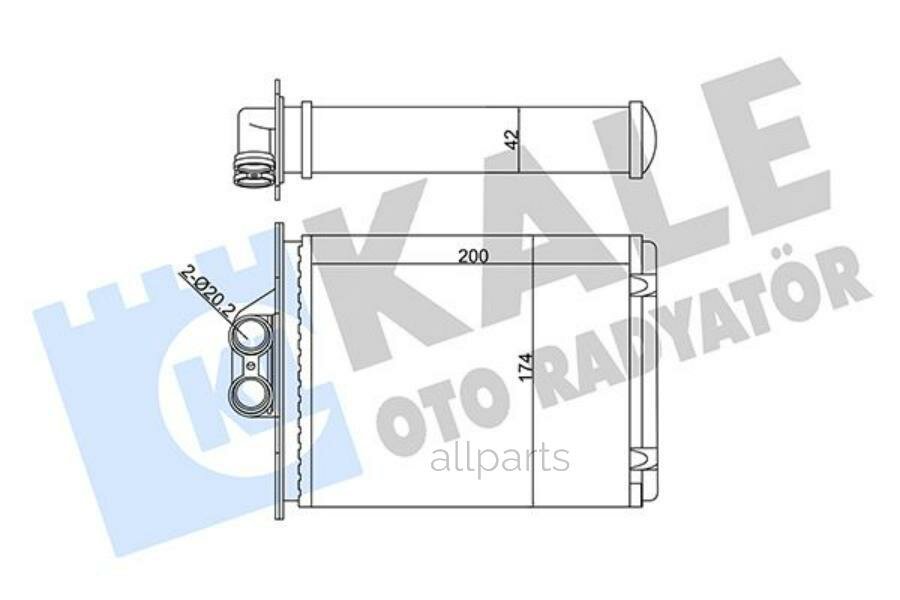 KALE 346695 Радиатор отопителя для а/м Opel Vectra all (95-)