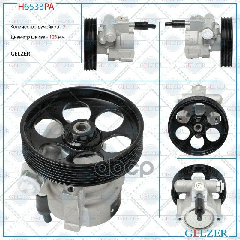 H6533PA Насос гидроусилителя руля Renault Espace IV 2002-2015, Renault Vel Satis 2002- (Аналог) GELZER арт. H6533PA