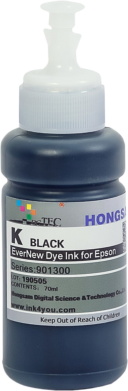 Чернила DCTec водорастворимые Epson L800 EverNew Black (черный) 70 мл с дозатором