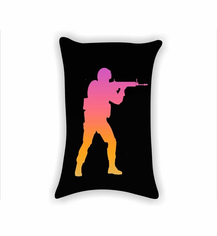 Подушка Counter-Strike, CS GO, Контр Страйк №27, картинка С двух сторон