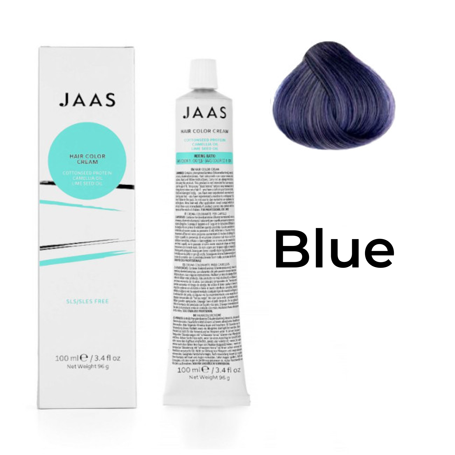 Крем - краска для волос профессиональная Jaas Blue Синий Микстон 100 мл