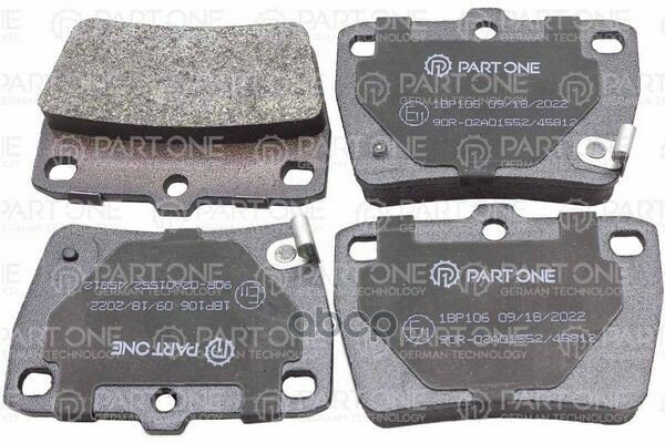 Колодки тормозные дисковые rear, TOYOTA RAV 4 II 00>, CHERY TIGGO 1.6-2.0 08>, 78.5x54.1x14 PART-ONE арт. 1BP106