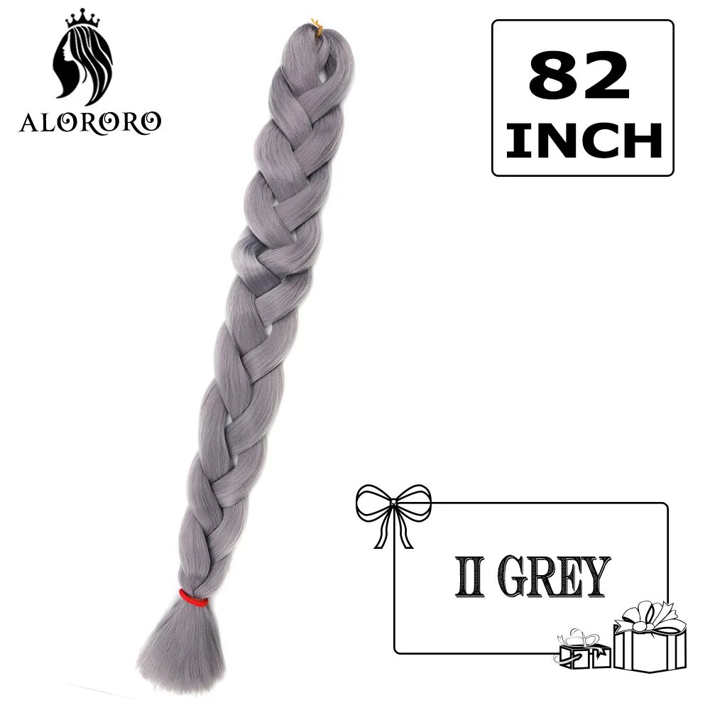 Alororo синтетические jumbo косички красные 82 дюйма 82inch-II Grey