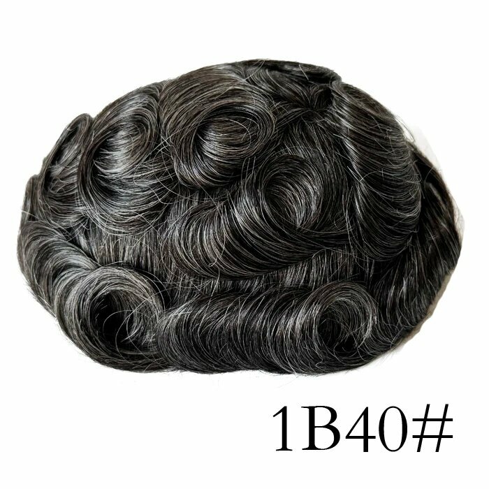 HRF Toupee Мужской парик из искусственной кожи 1Б40 #, 110%