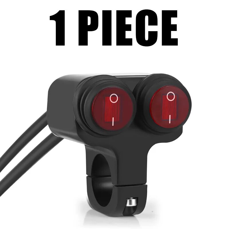 7/8 дюймовый мотоциклетный руль, фара ВКЛ./Выкл, управляемая кнопка, алюминиевый сплав, водонепроницаемая противотуманная фара для скутера, квадроцикла 1pc double button