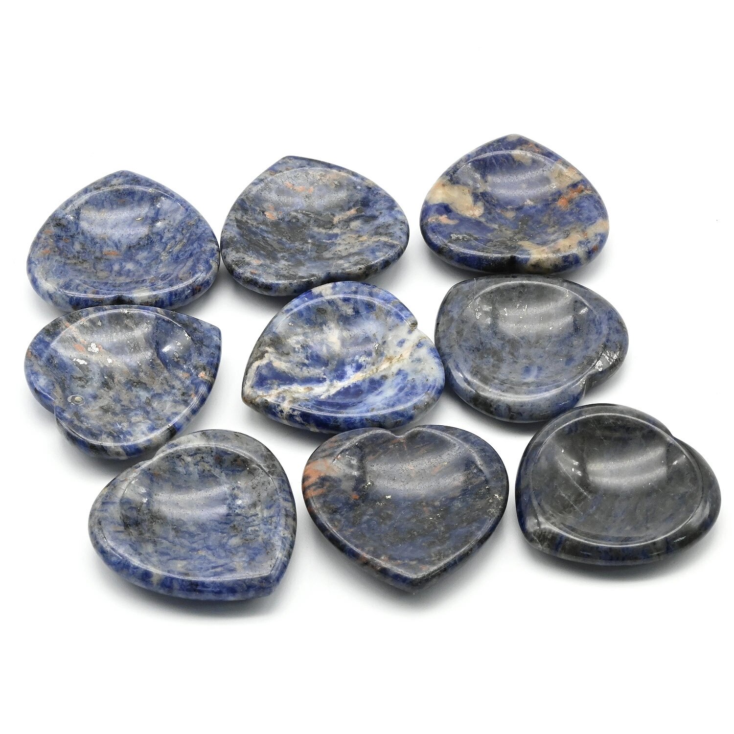Галька из содалита, сердце "Тревожные камни" 40*39*7мм .
