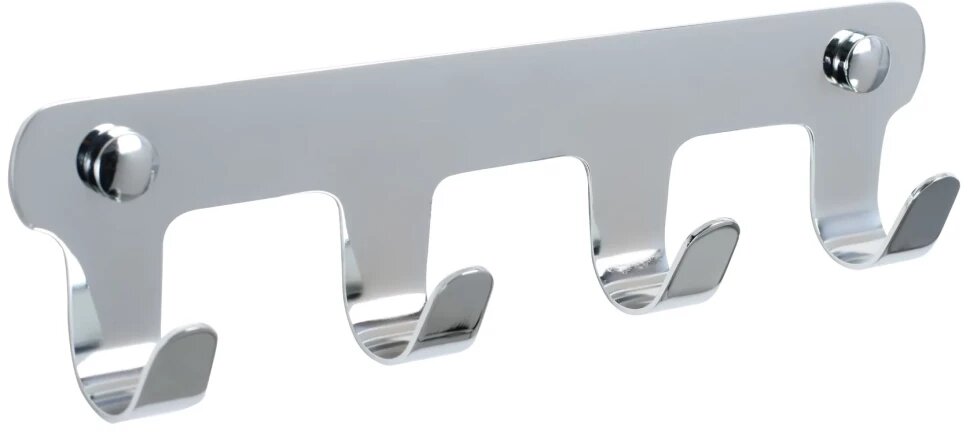 Планка с крючками Fixsen Practica FX-805-4 для ванны, хром