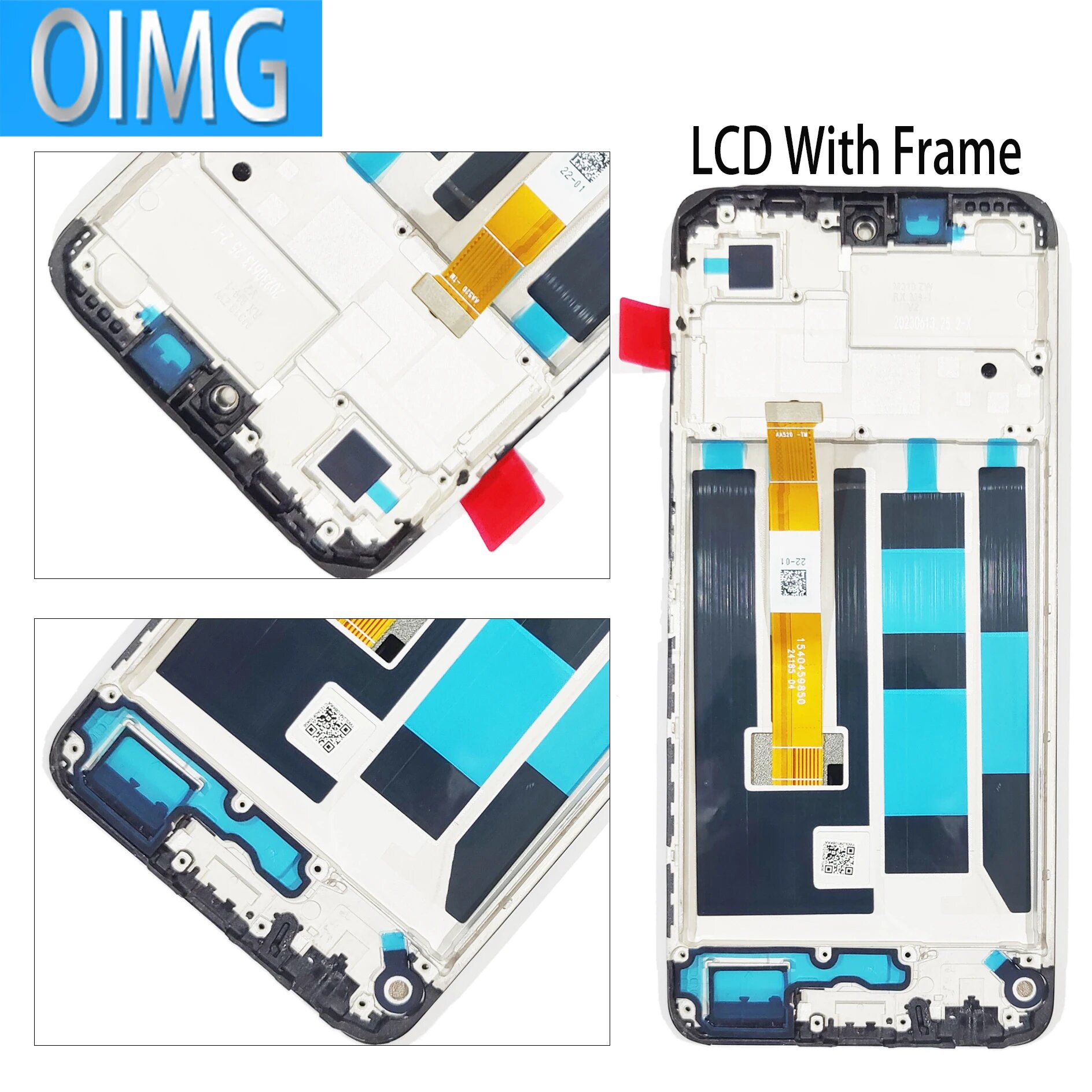 6,72 "для Realme C55 ЖК-дисплей с рамкой, модели сенсорного экрана RMX3710, запасные части для дигитайзера панели LCD With Frame