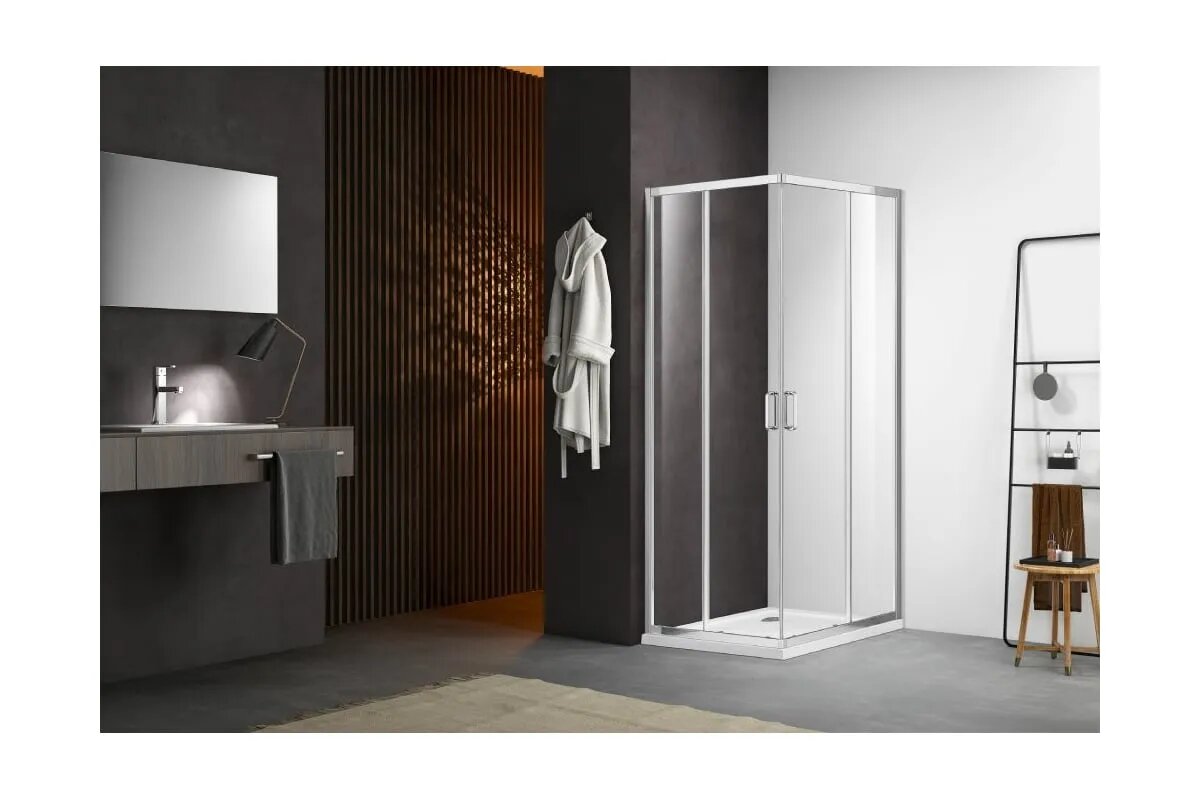 Душевой уголок Aquanet Alfa NAA1142 100x100 профиль хром прозрачное стекло