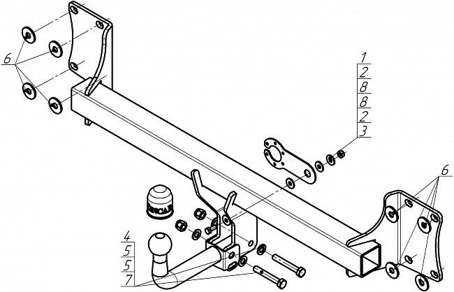 Фаркоп оцинкованный с эл-кой Smart для BMW X5 E-70 F15 X6 F16 (оцинк. Шар)(паспорт и сертификат в комплекте) ZB101A
