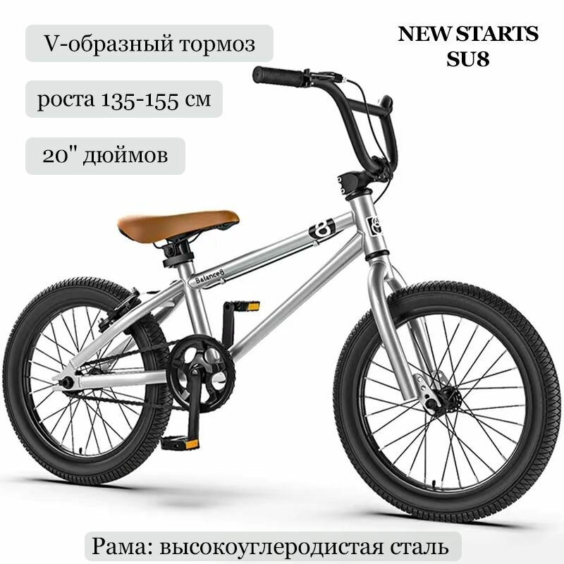 Велосипед трюковой BMX PRO 20' дюймов, NEW STARTS SU82024 / dirt, street, park