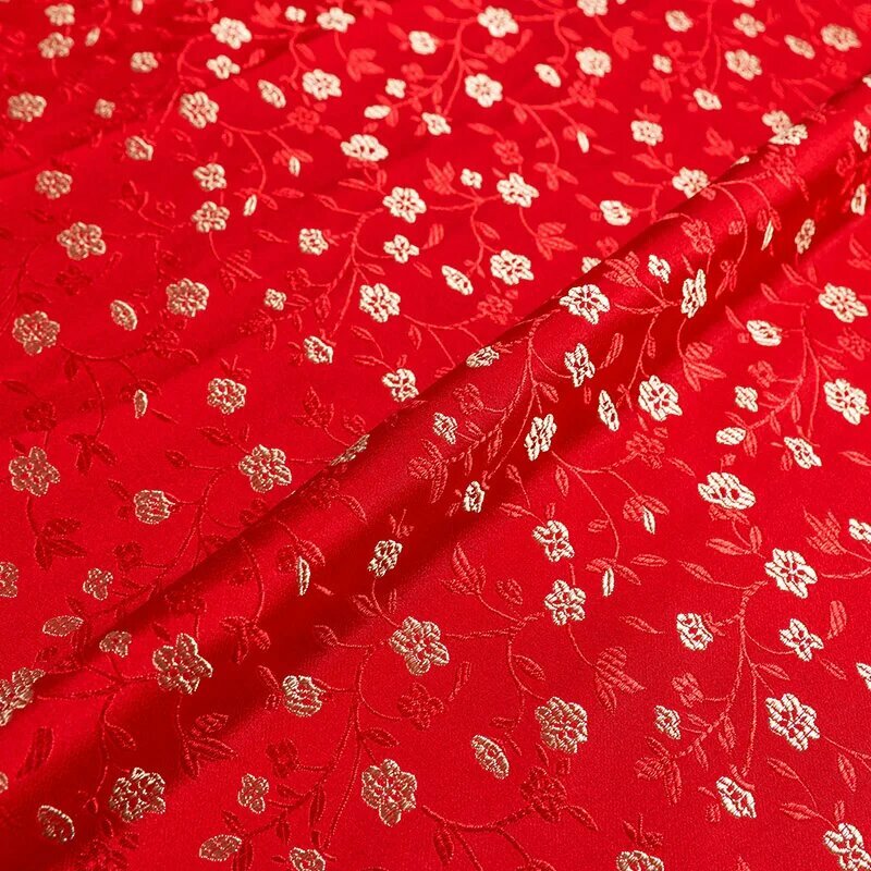 Полиэстер жаккардовая ткань для пошива Красный, 50x150, dahong