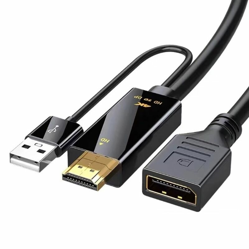4K60 Гц HDMI-совместимый кабель-конвертер DisplayPort Сверхстабильный соединительный шнур для преобразования видео DP1.2 с питанием от USB