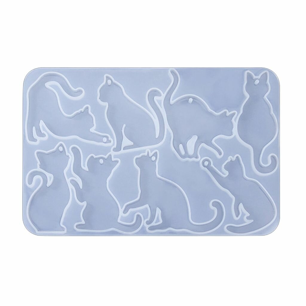 Силиконовая форма для эпоксидных серёжек-подвесок в виде кошек, набор из 3 шт, пищевой силикон, антипригарный, многоразовый, для ручного творчества и бижутерии своими руками