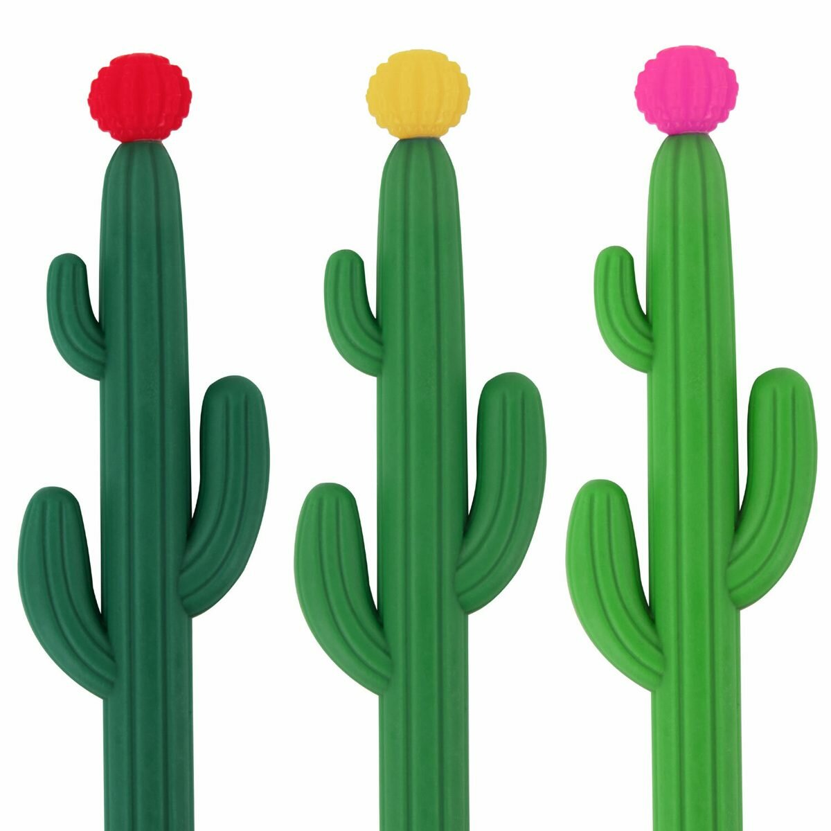 Ручка шариковая Юнландия "Кактус" (0.35мм, синяя, фигурная, мягкий силиконовый корпус) (143774), 12шт.