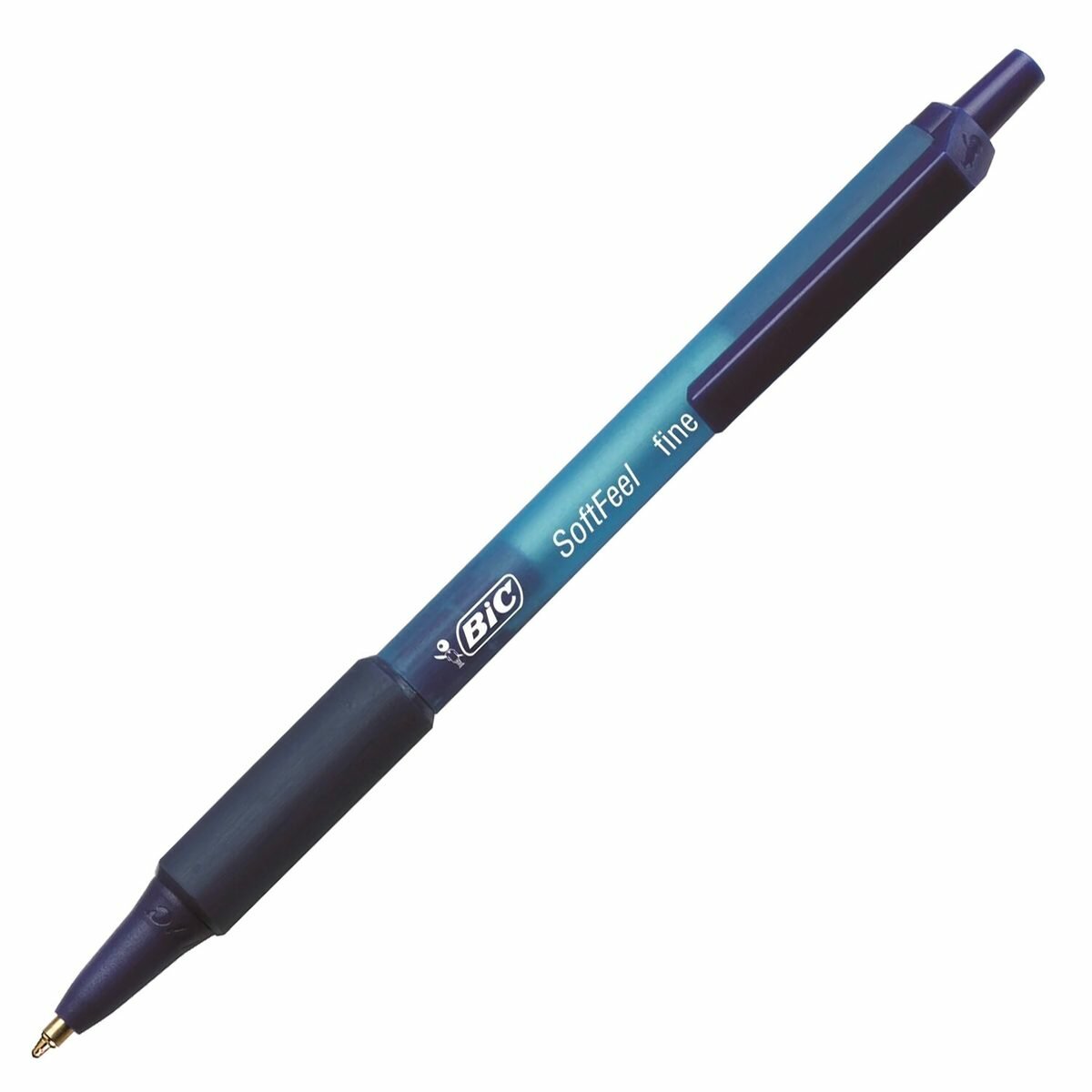 Набор автоматических шариковых ручек BIC Soft Feel Fine (0.3мм, синие) блистер, 3шт. (893221), 20 уп.