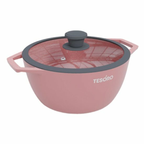 Кастрюля Tesoro Посуда Tesoro Florence Induction total pink с крышкой с силиконовым ободом 3 л (TF6630tpi)
