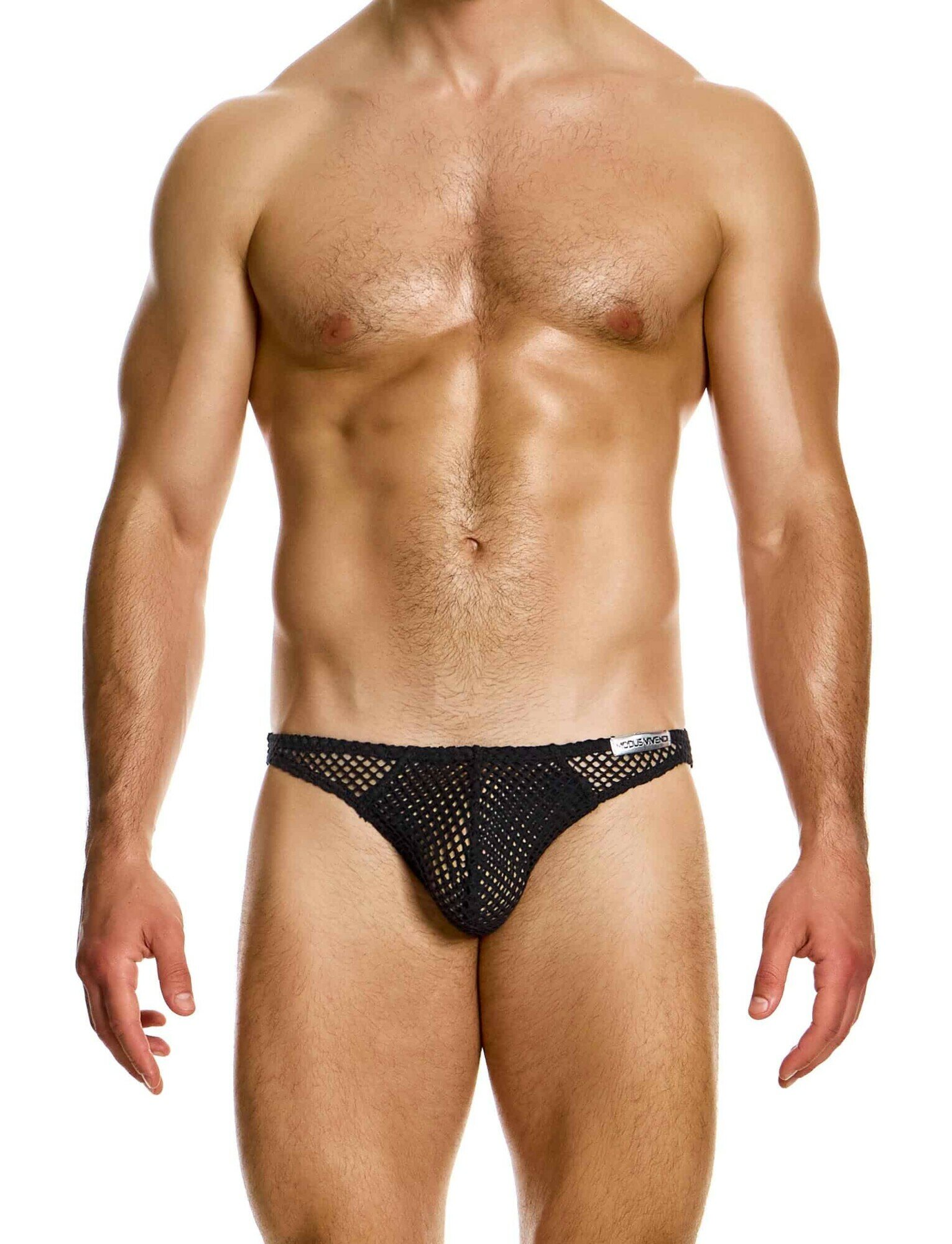 Трусы-брифы "Mesh Through Low Cut Briefs - Black" / Modus Vivendi / Черный / Размер L