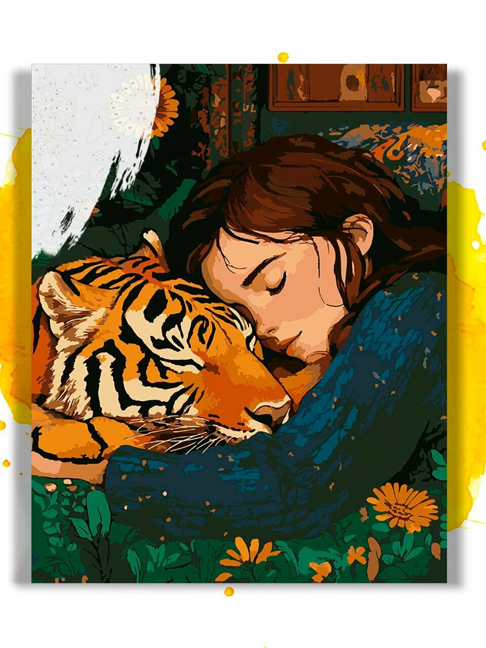 Картина по номерам на холсте Сон с тигром, 40 х 50 см